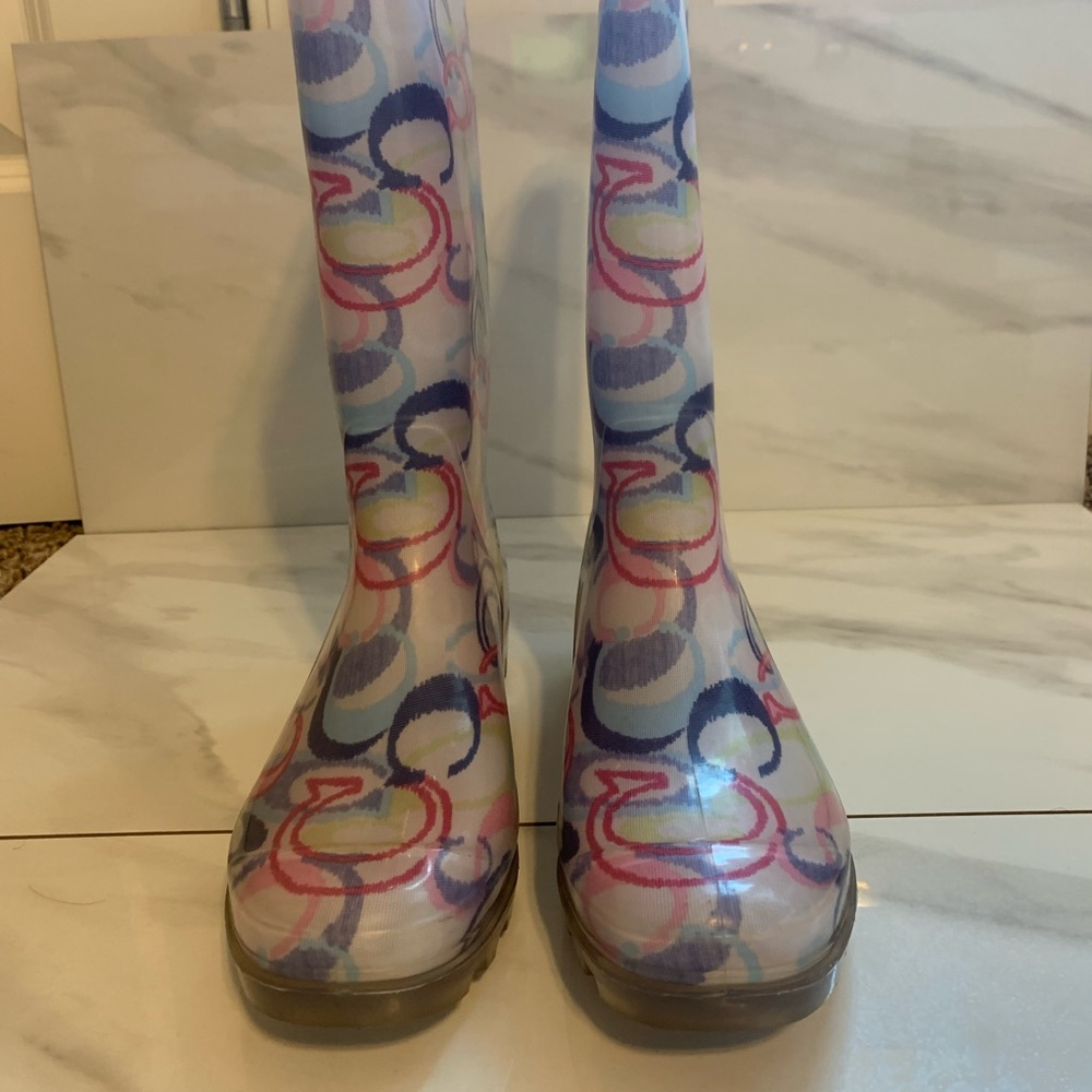 Multi Color Coach Rain Boots - Gem